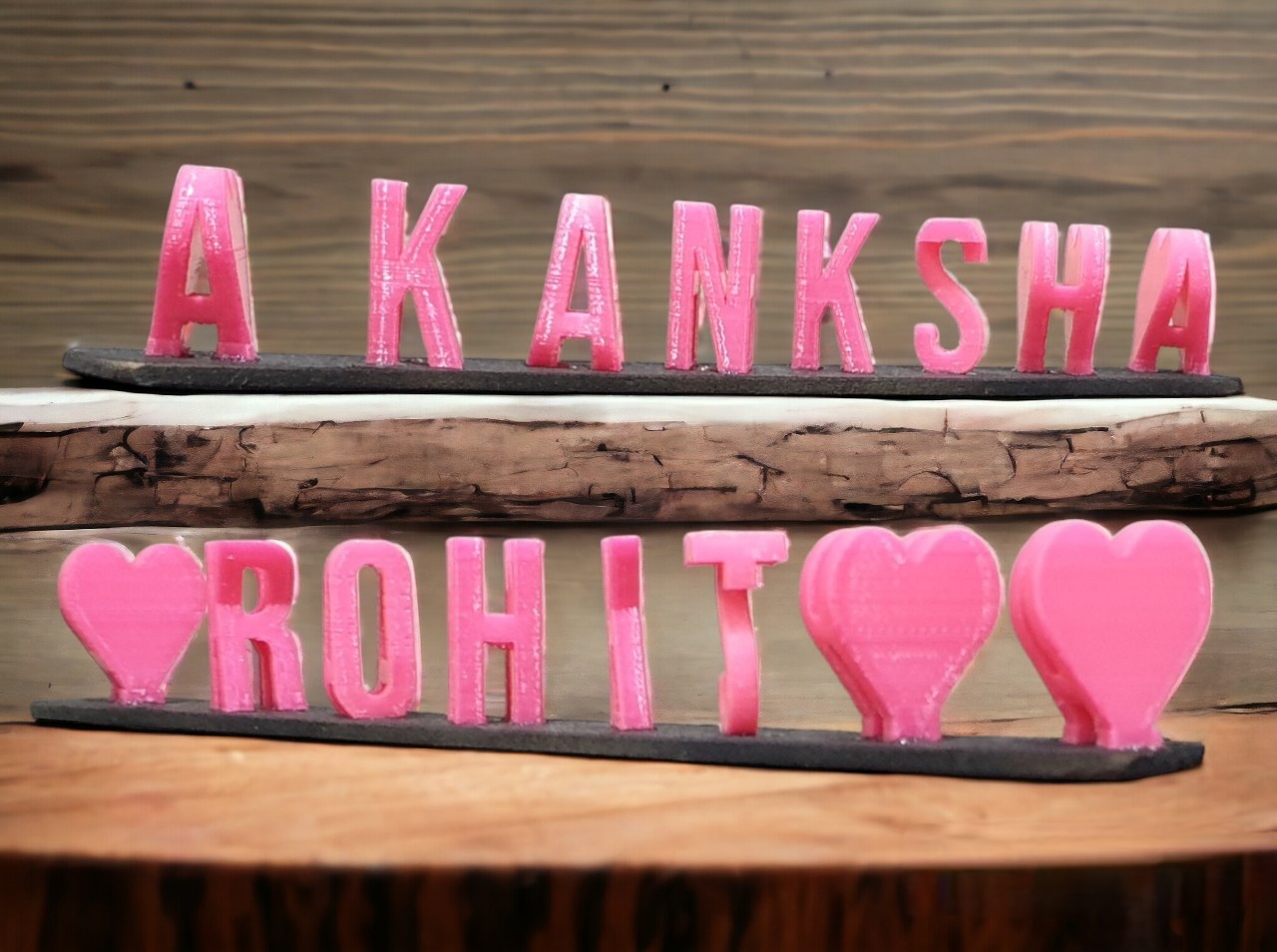 LoveLink: 3D Printed Dual Name Illusion Plank - The 3D Workshop